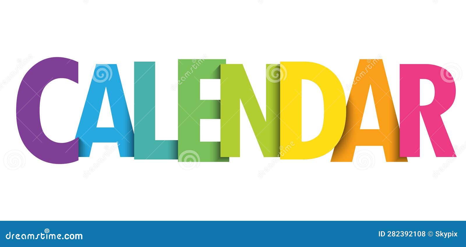 CALENDAR Colorful Typography Banner Stock Vector - Illustration of ...