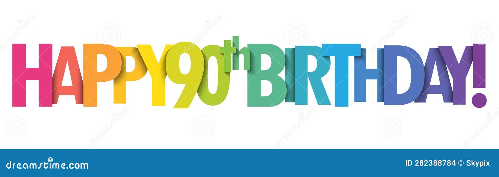 HAPPY 90th BIRTHDAY! Colorful Typography Banner Stock Vector ...