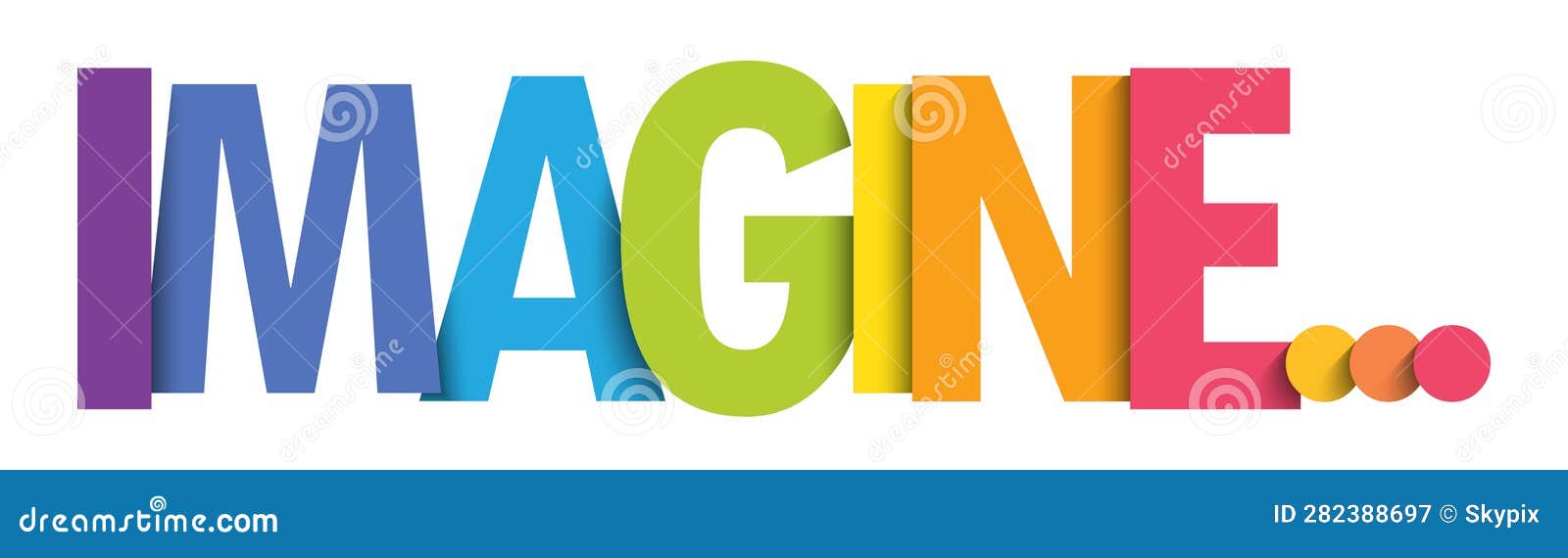 IMAGINE Colorful Typography Banner Stock Vector - Illustration of ...