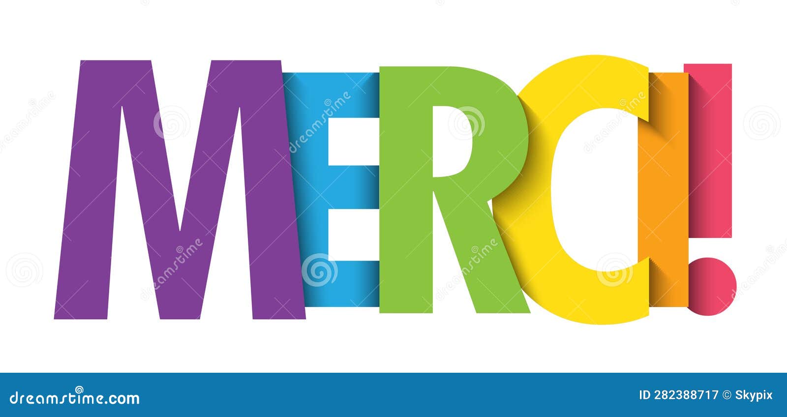 MERCI! Colorful French Language Banner Cartoon Vector | CartoonDealer ...
