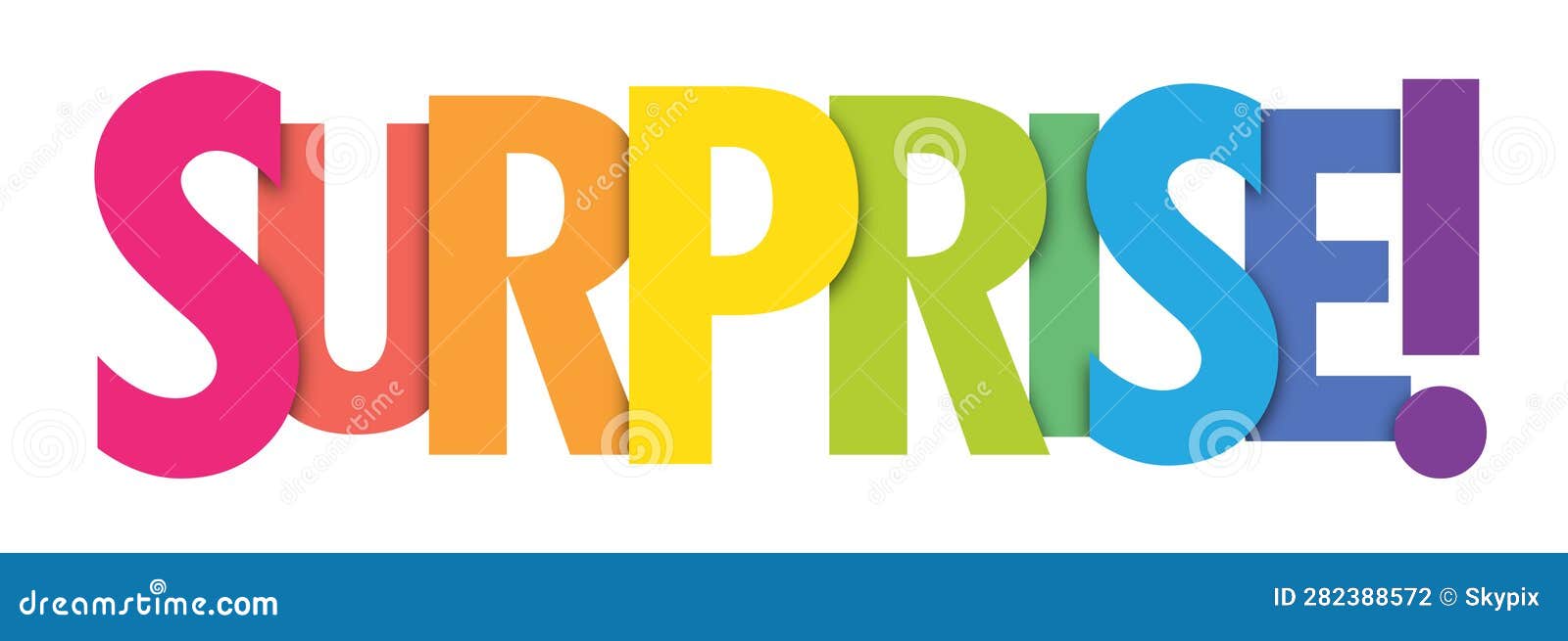 SURPRISE! Colorful Typography Banner Stock Vector - Illustration of ...