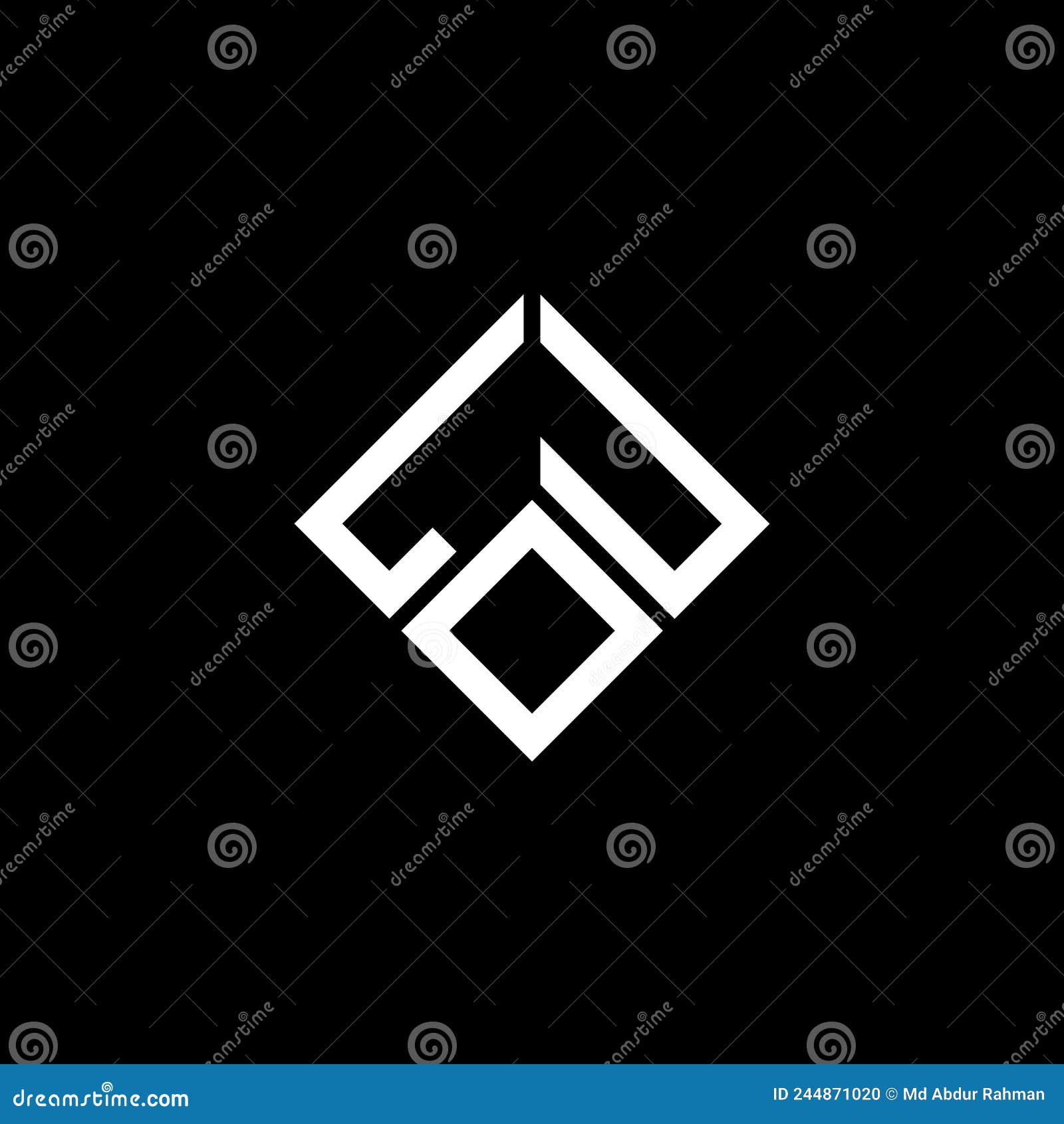 LOU Letter Logo Design On Black Background. LOU Creative Initials ...