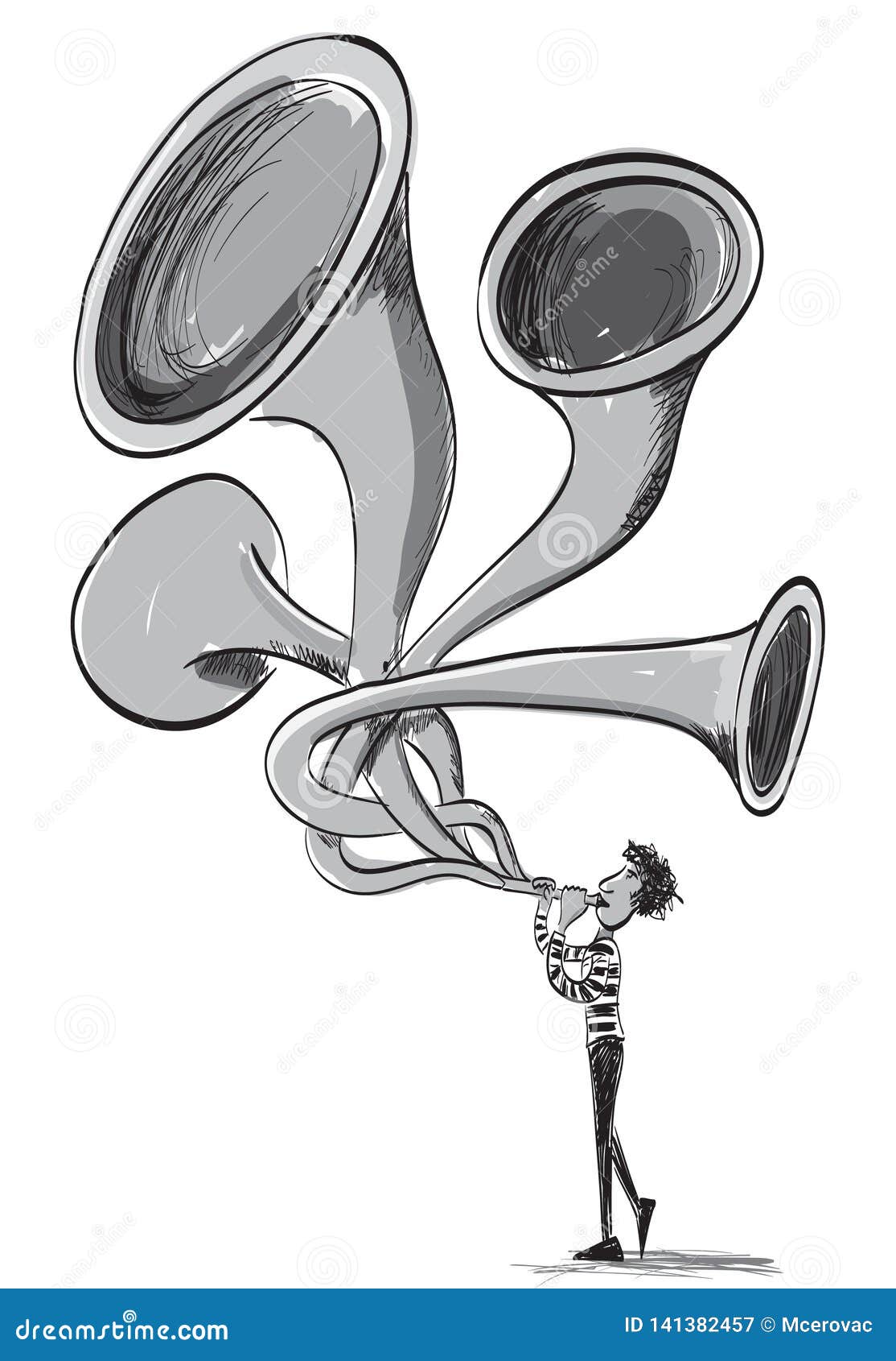 Loud stock illustration. Illustration of horn, doodle - 141382457