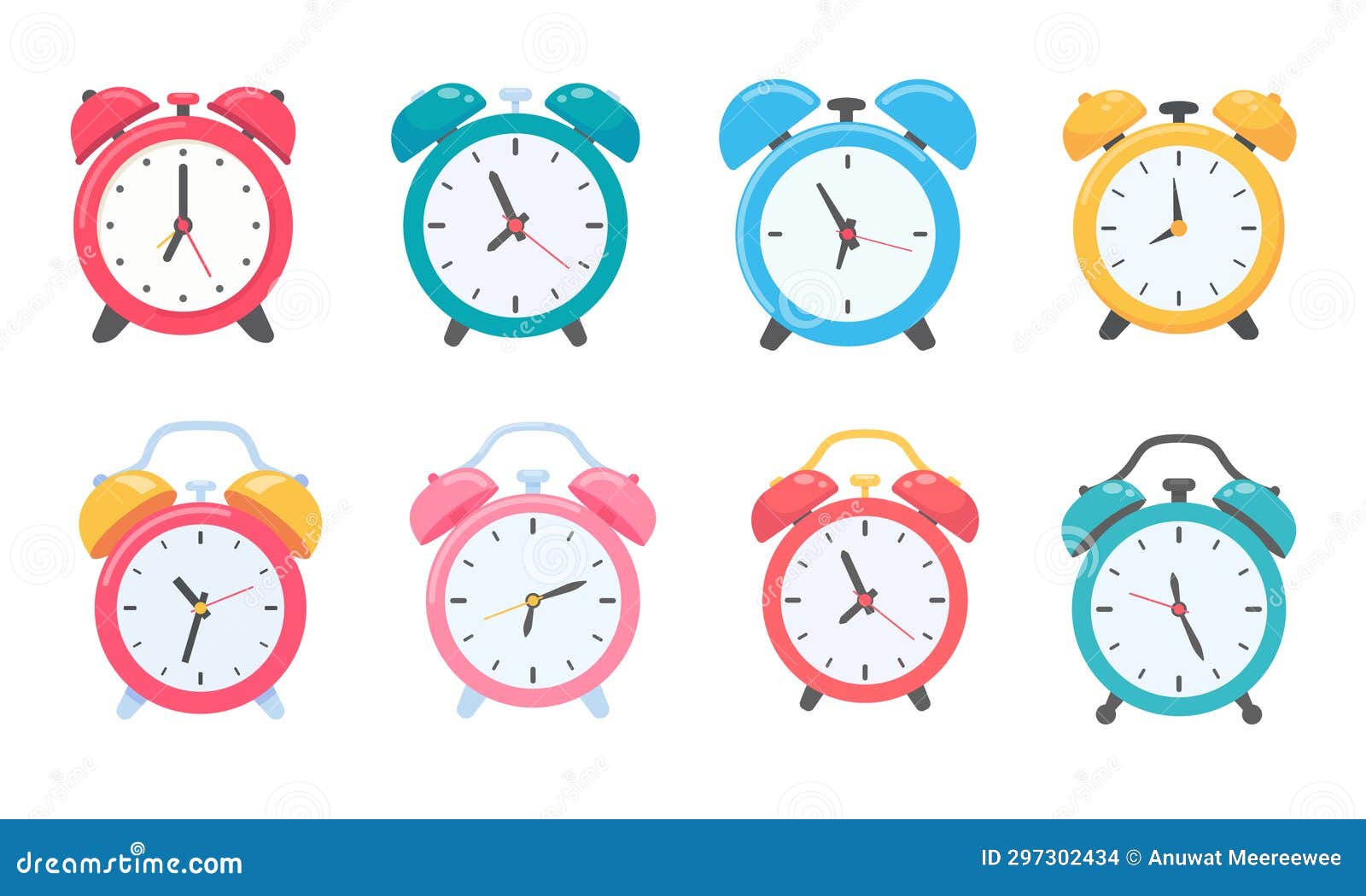 Loud Alarm Clock Alerts Wake Up Time and Schedule Stock Illustration ...