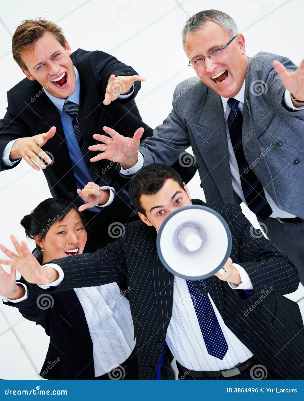 Loud business group. stock photo. Image of megaphone, fight - 3864996