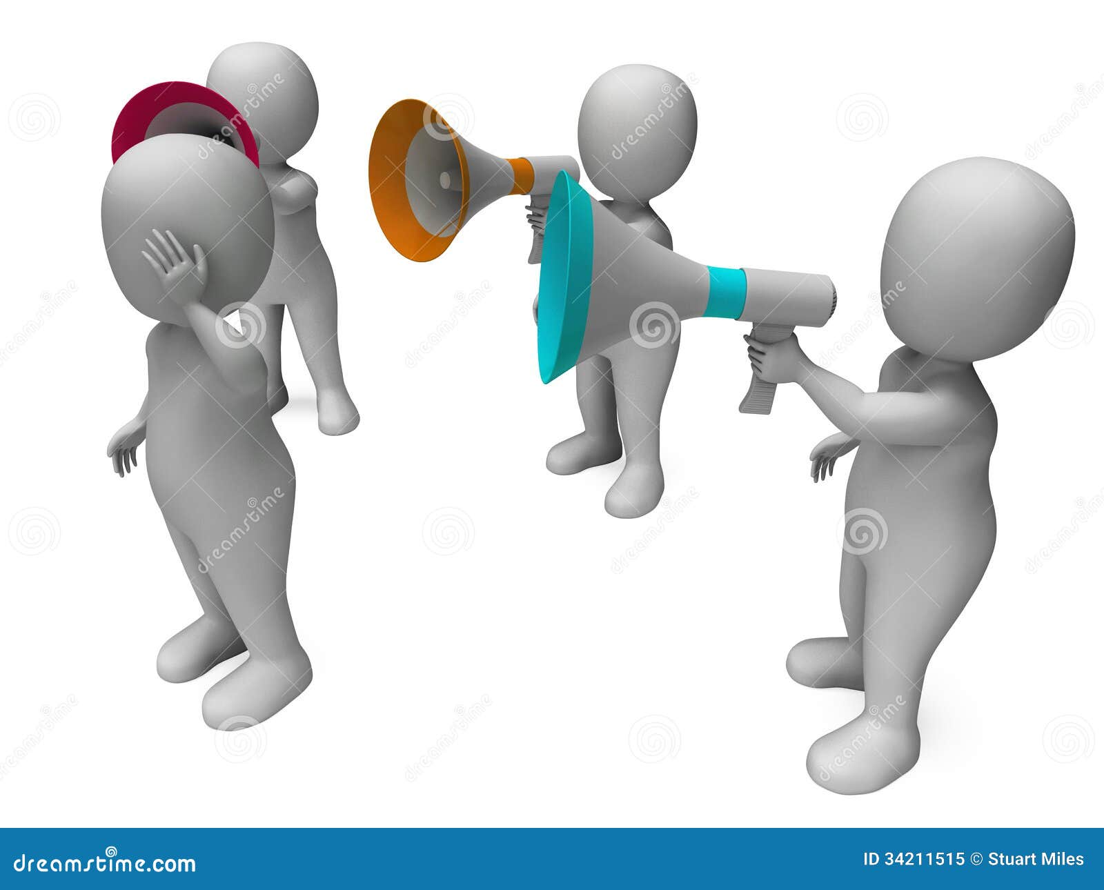 Loud Hailer Character Shows Megaphone Shouting Yelling and Bully Stock ...