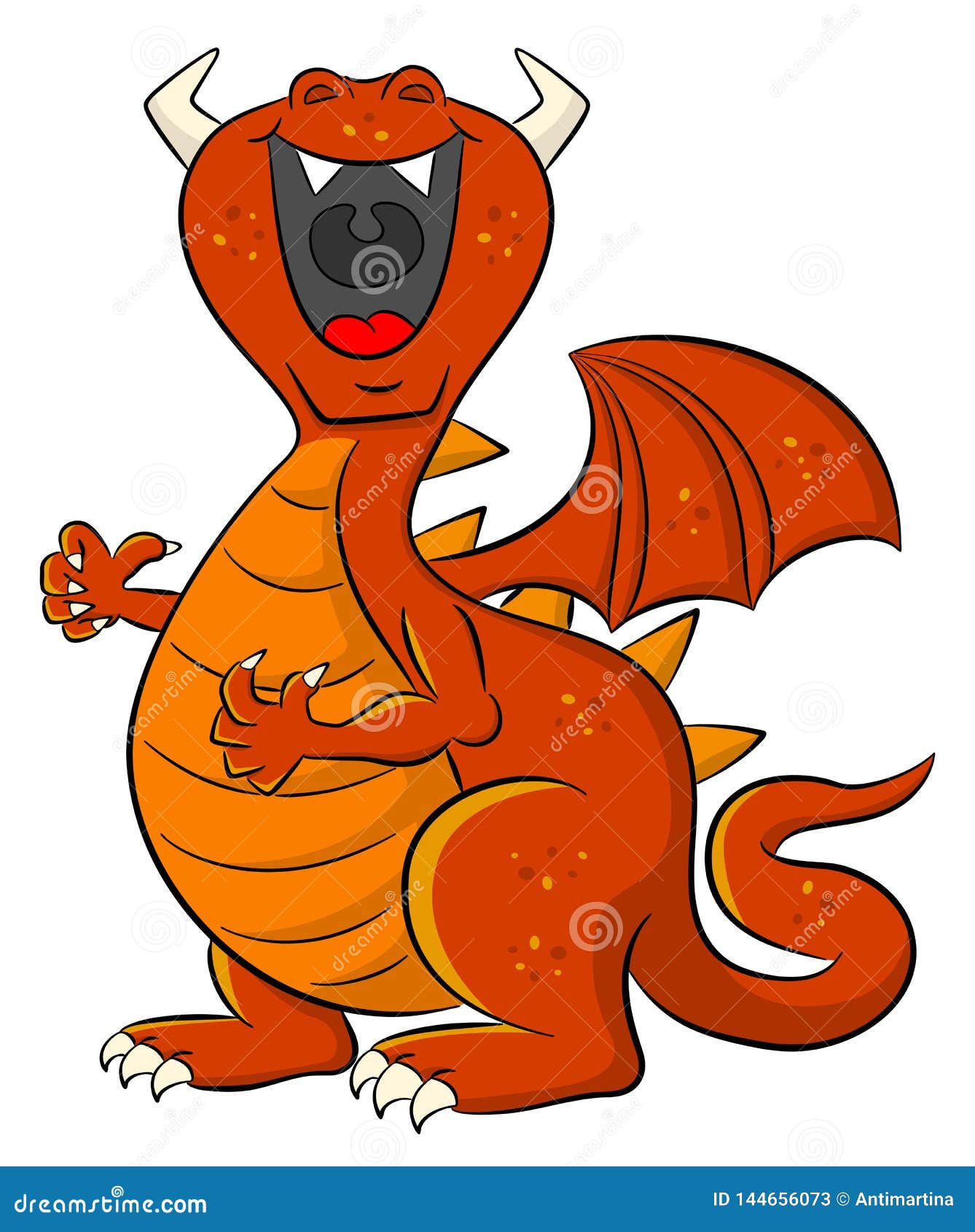Loud Laughing Cartoon Dragon Stock Vector - Illustration of character ...