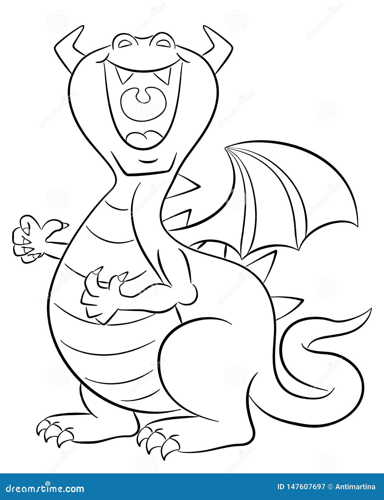 Loud Laughing Cartoon Dragon Stock Vector - Illustration of tail ...