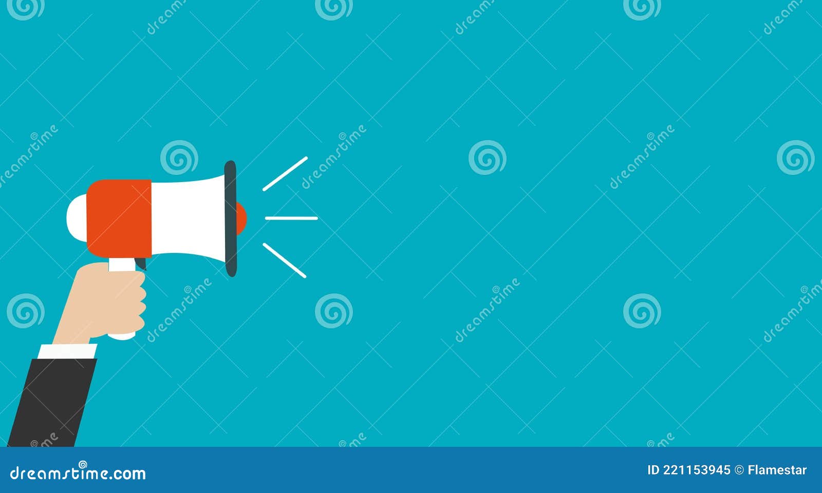 Loud Megaphone Message Template with Blank Empty Bubble Speech Stock ...