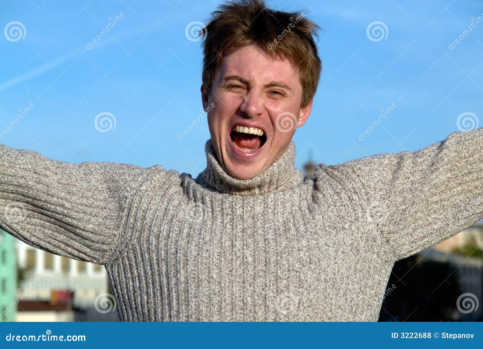 Loud shout stock photo. Image of adult, positivity, clothing - 3222688