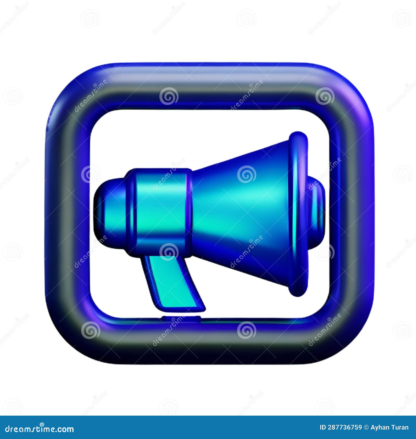 Loud Speaker , 3d Plastic Megaphone Icon , Web Banner . Stock ...