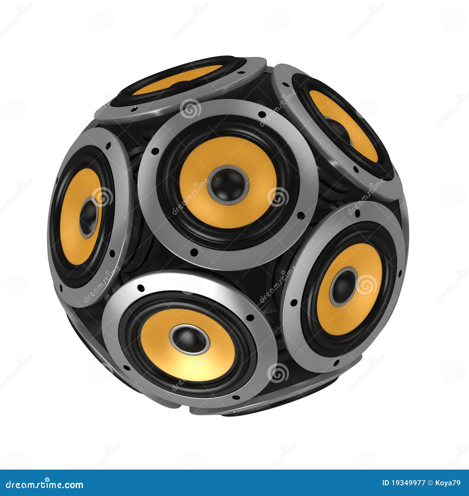 Loud Speakers Forming Sphere Stock Illustration - Illustration of ...