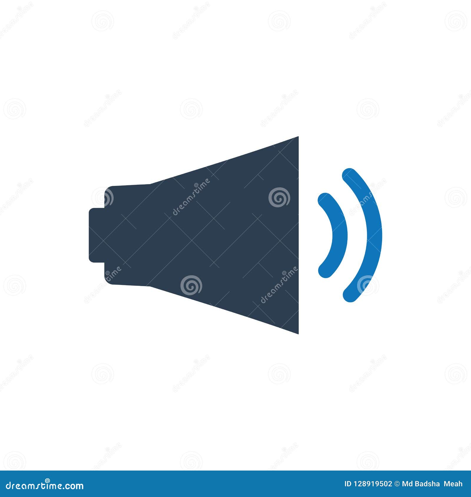 Loud Volume Icon stock vector. Illustration of volume - 128919502