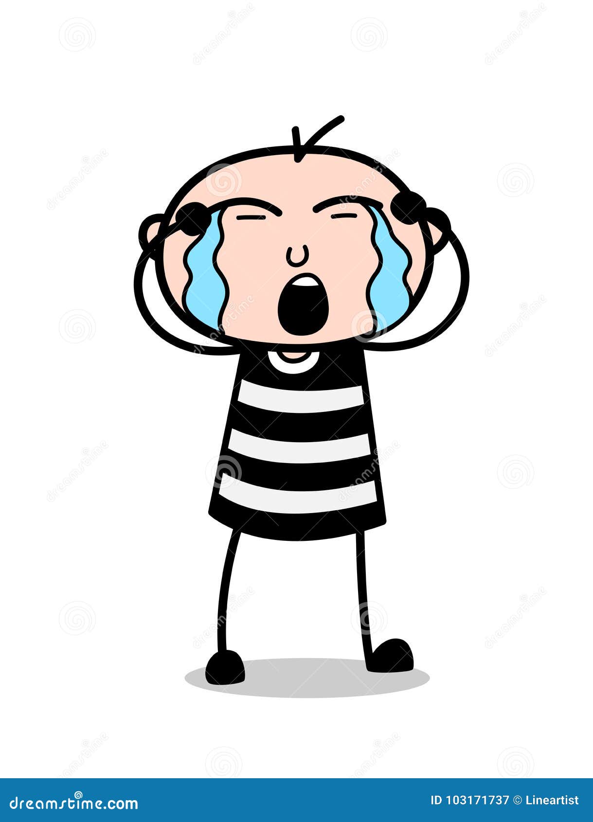 Loudly Crying Face - Comic Thief Character Vector Stock Illustration ...