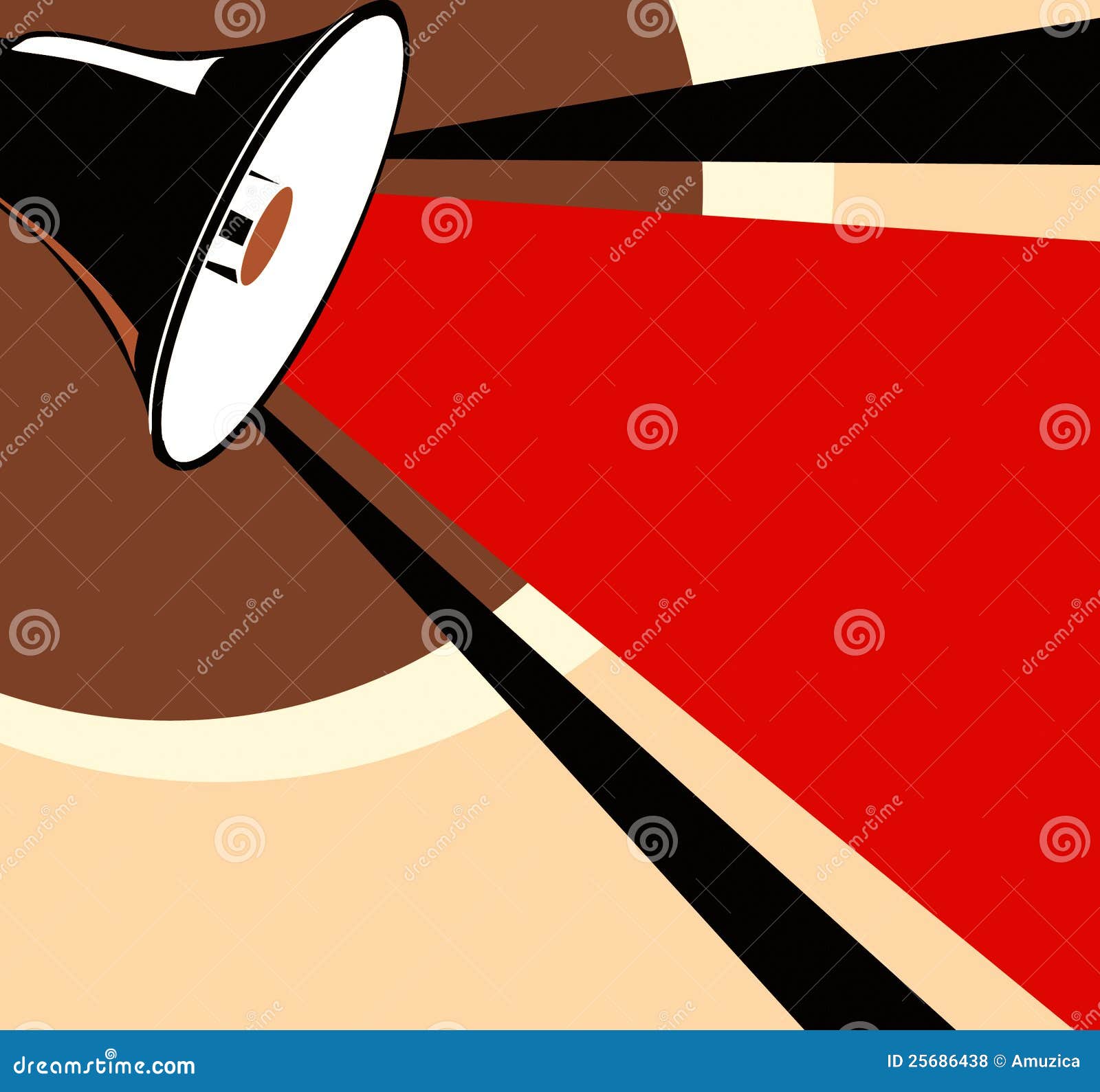Loudspeaker Announcement Over Retro Background Stock Illustration ...