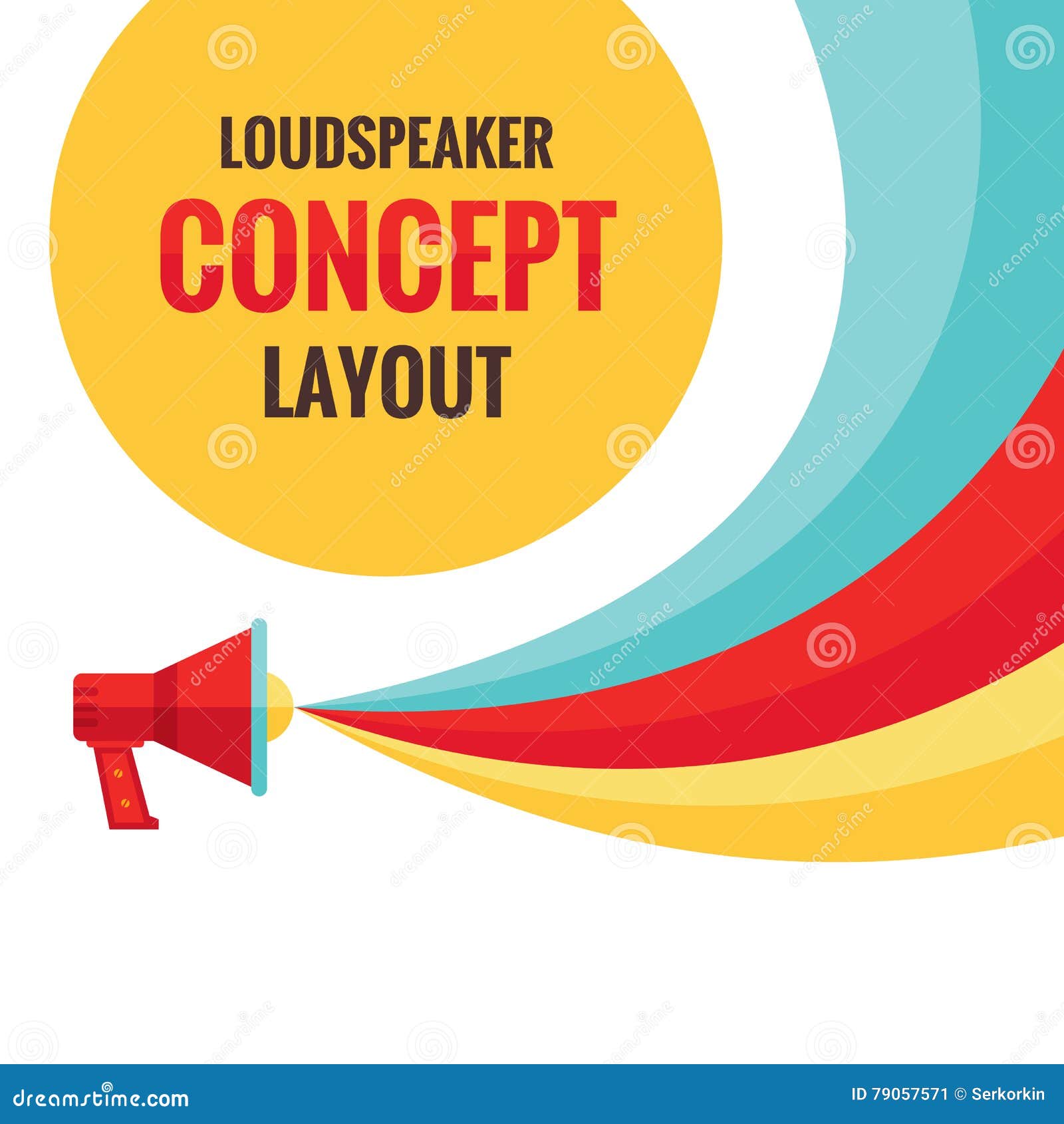 Loudspeaker Concept Illustration - Creative Vector Layout in Flat Style ...