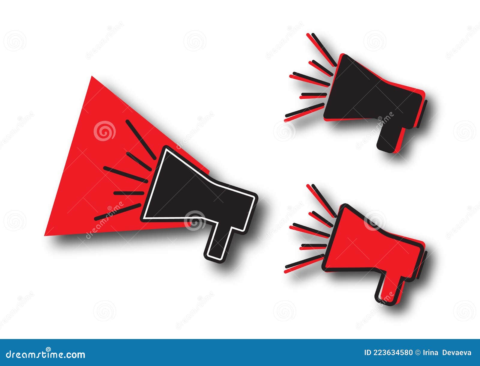 Loudspeaker Icon Set. Broadcasting News Stock Vector - Illustration of ...