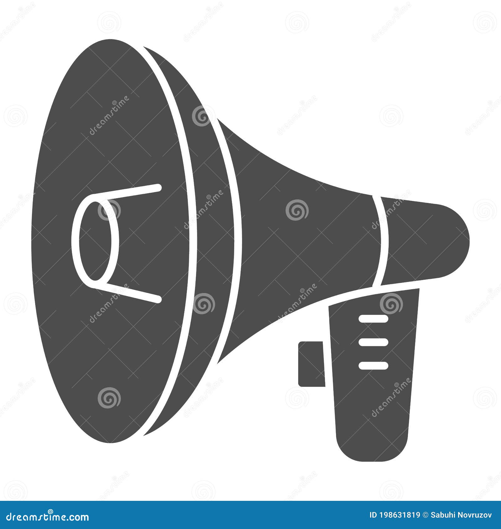 Loudspeaker Solid Icon, Audio Concept, Megaphone Sign on White ...