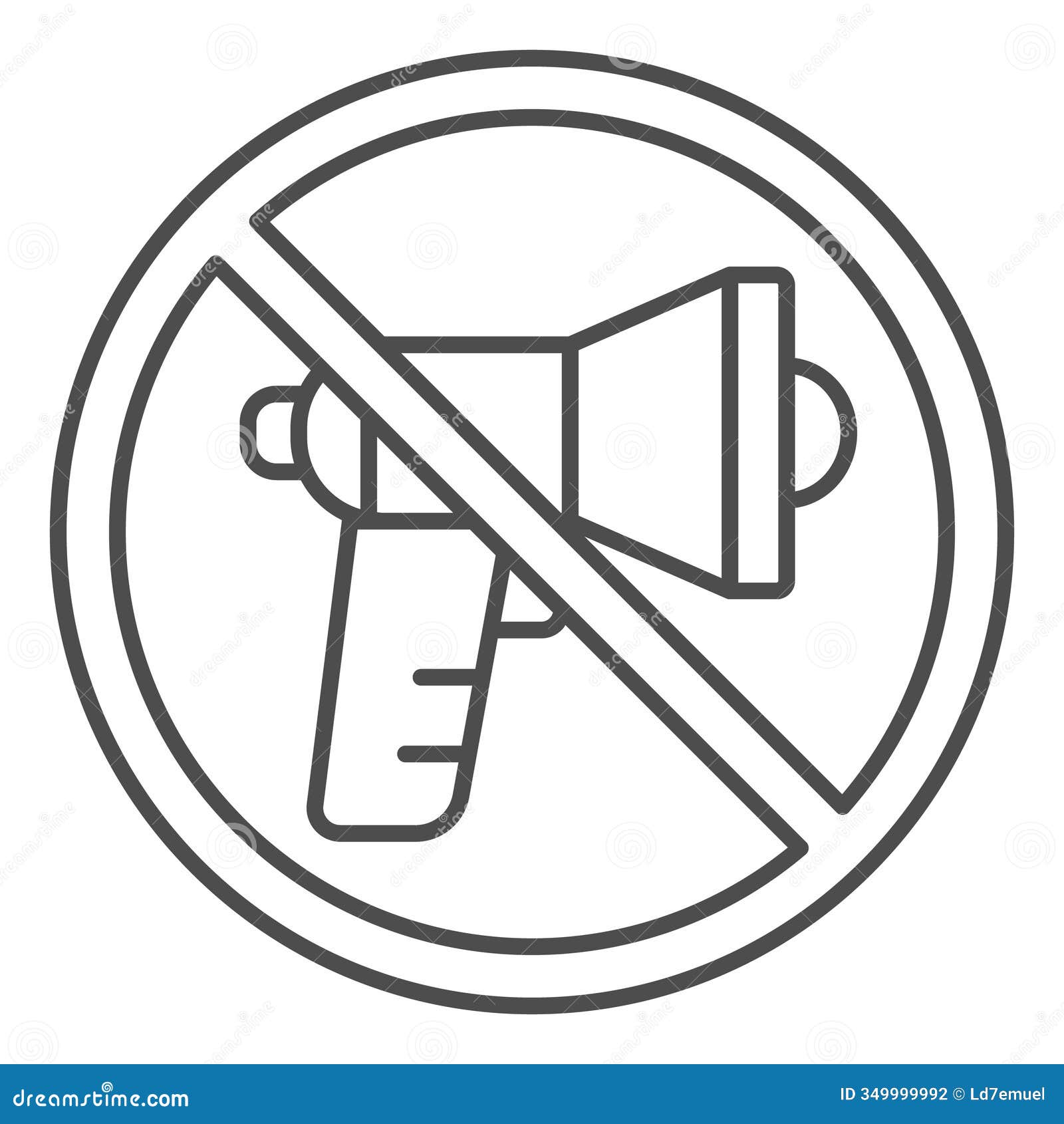 Loudspeaker Speech Ban Thin Line Icon, Prohibited Elements Concept ...