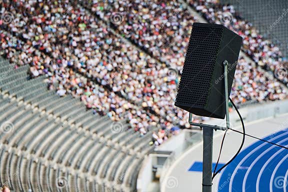Loudspeaker in stadium stock photo. Image of sound, curved - 11341760