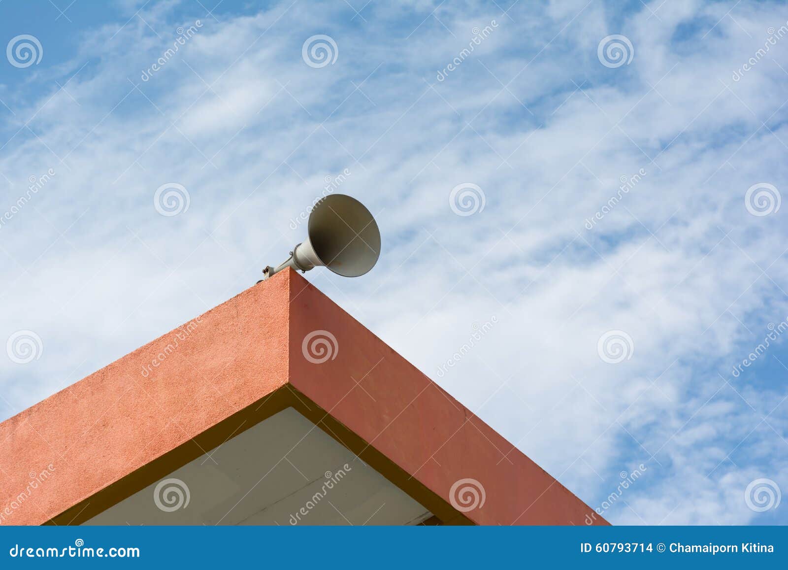 Loudspeaker on the Top Corner of Outdoor Stadium Stock Photo - Image of ...