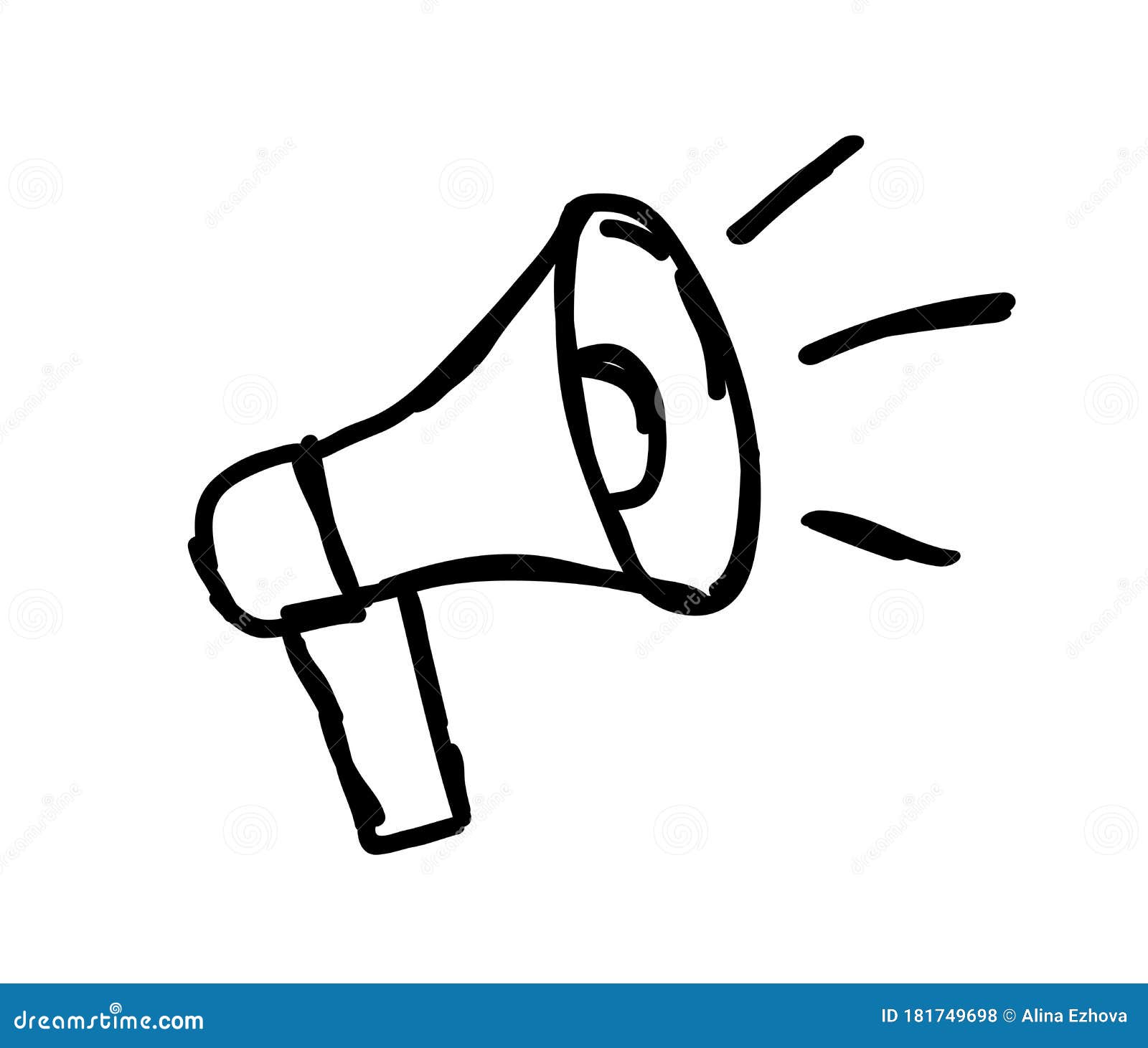 Loudspeaker on a White Background. Sketch Stock Vector - Illustration ...