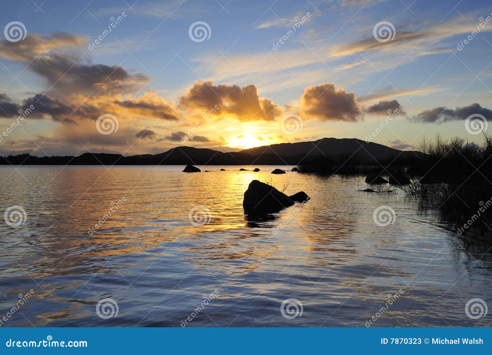Lough Conn Sunset stock image. Image of outdoor, sunrise - 7870323