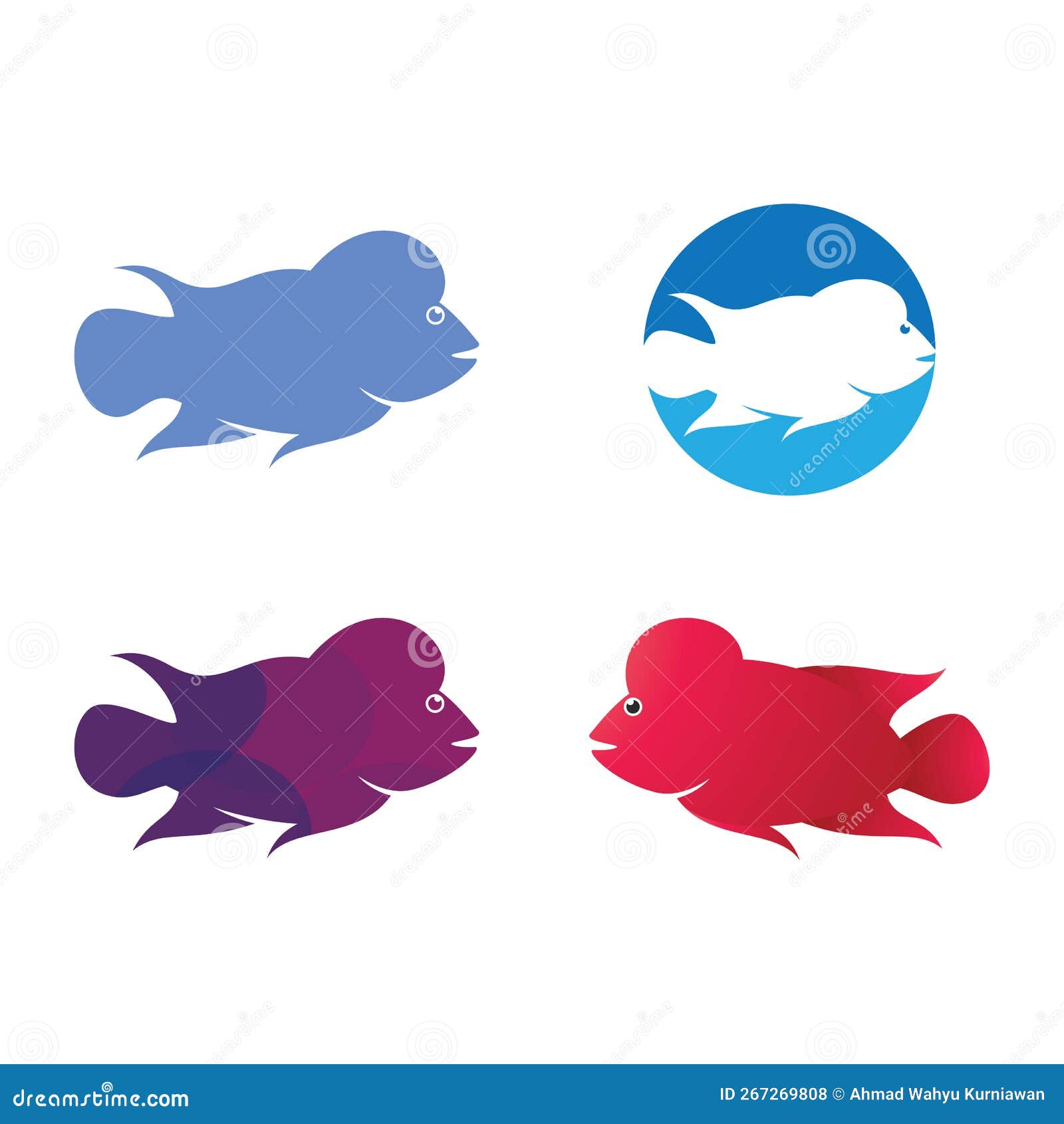 Louhan fish illustration stock vector. Illustration of icon - 267269808