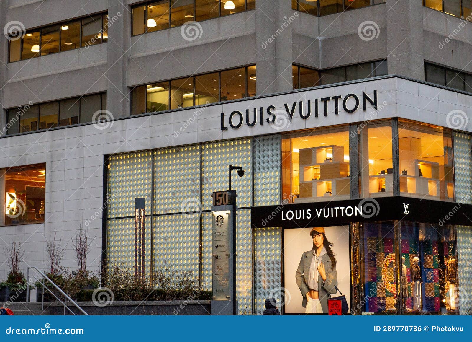 Louis Vuitton store sign editorial photo. Image of brand - 289770786