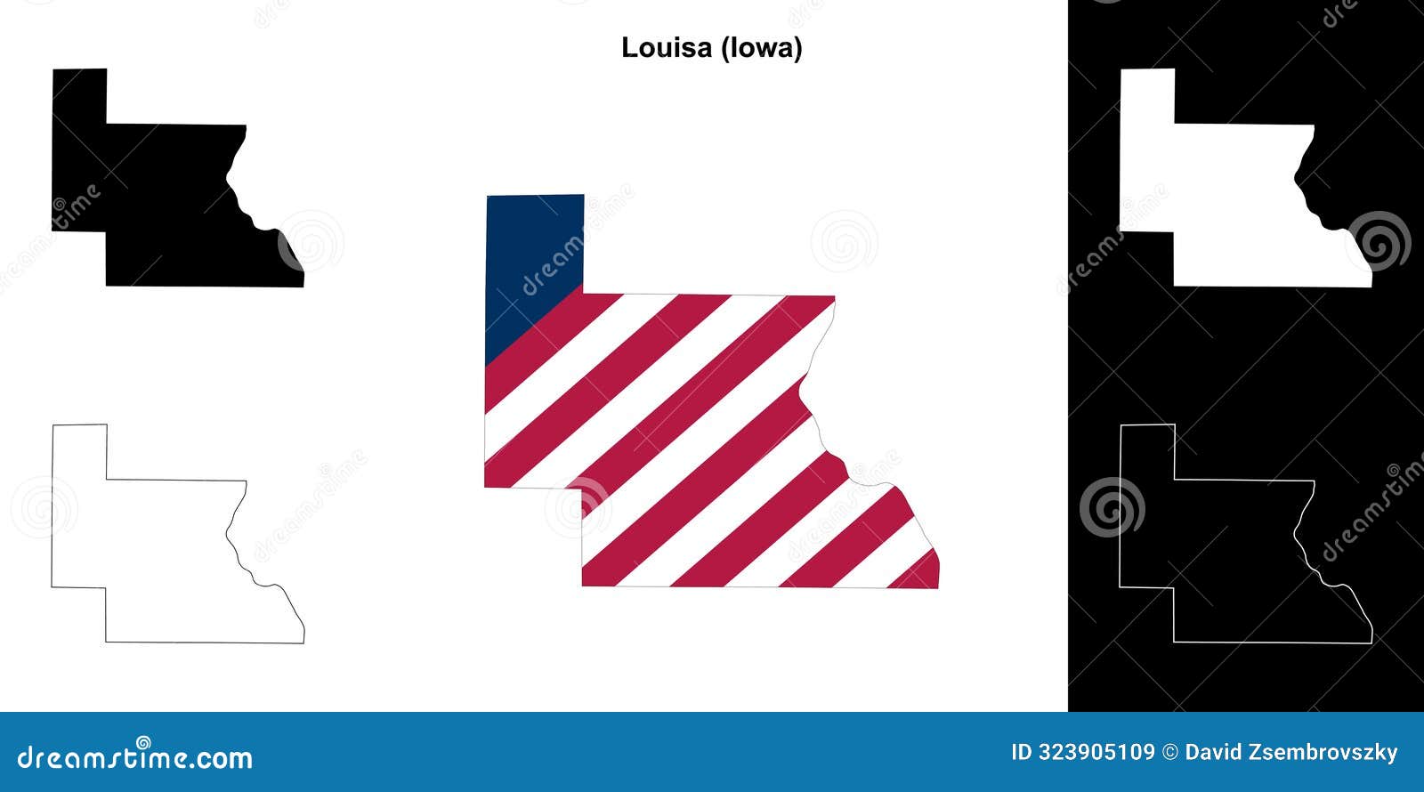 Louisa Outline Map Cartoon Vector | CartoonDealer.com #323905109