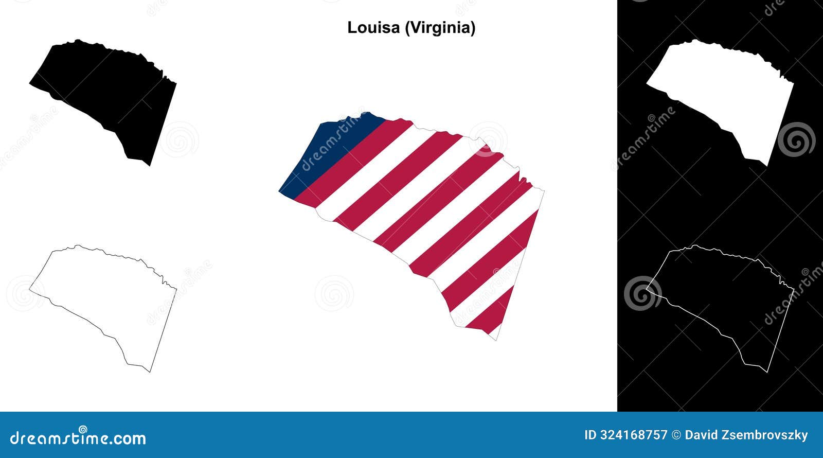 Map Of Louisa County In Virginia State On White Background. Single ...
