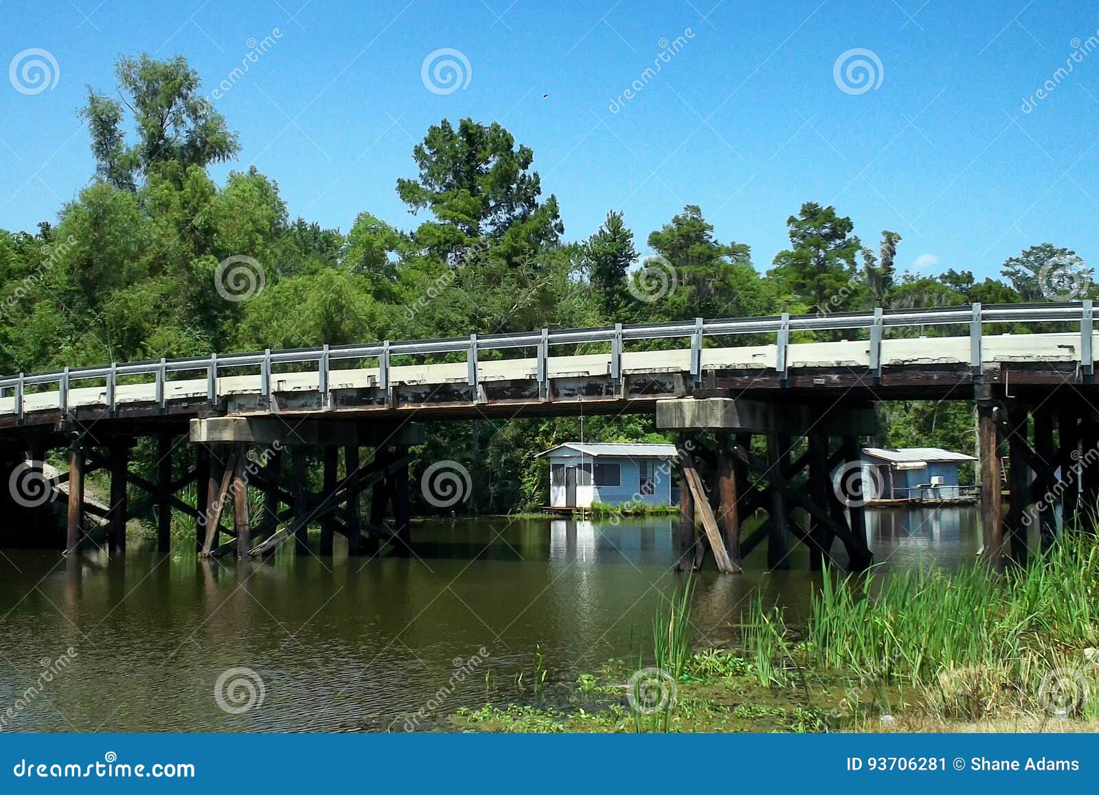 Louisiana Bayou Bridge stock image. Image of cypress - 93706281