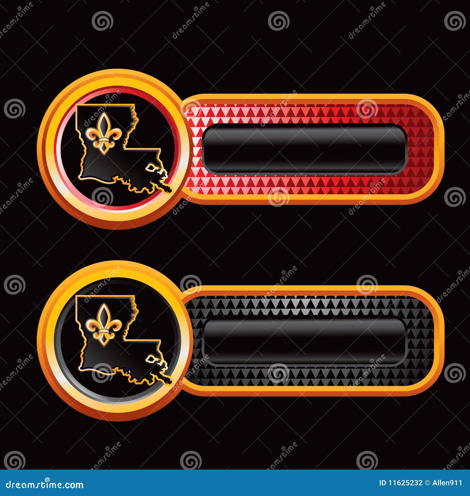 Louisiana Icon on Red and Black Checkered Banners Stock Vector ...