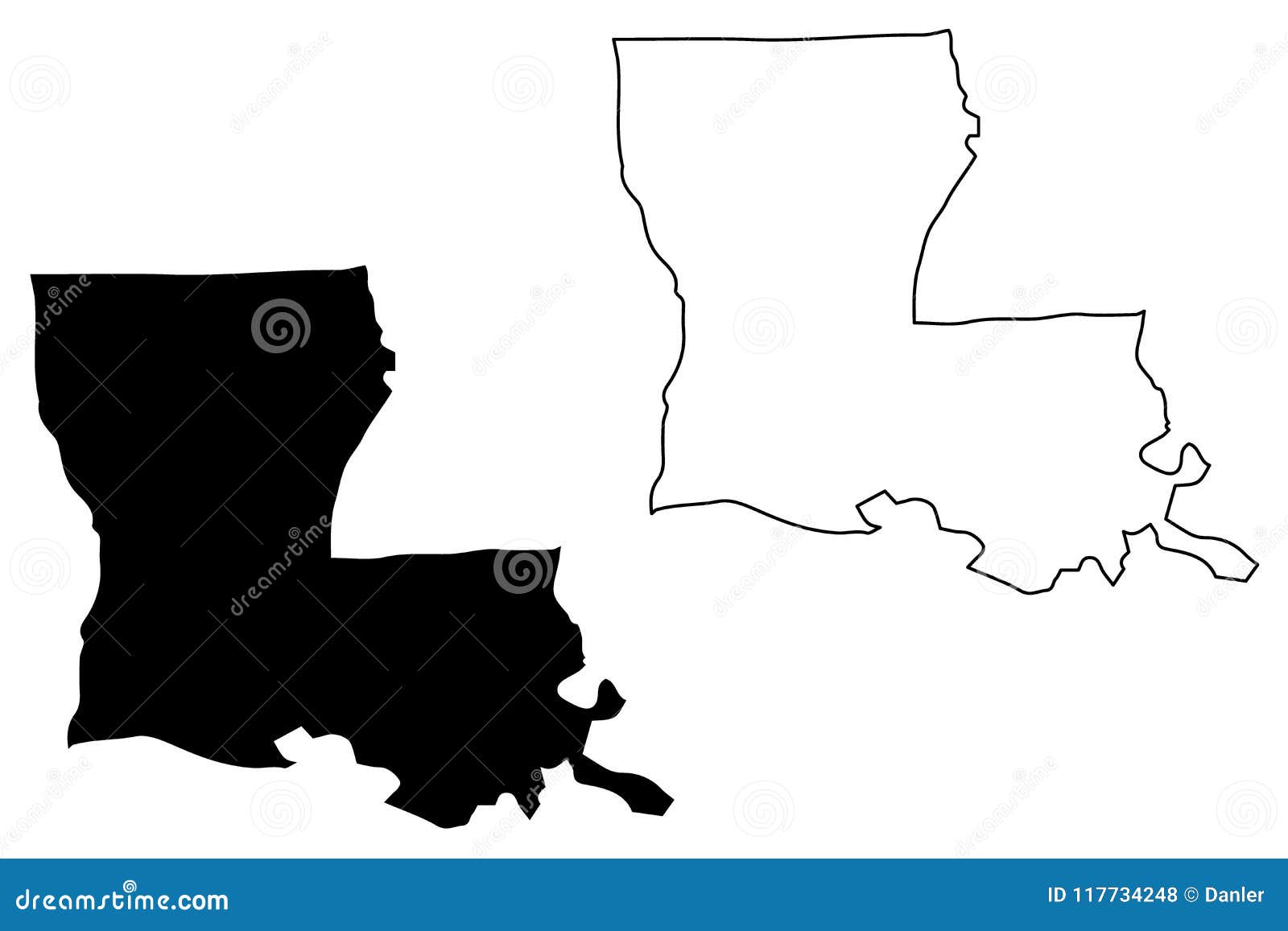 Louisiana map vector stock vector. Illustration of flat - 117734248