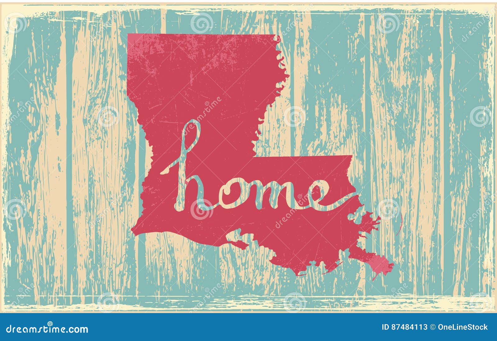 Louisiana Nostalgic Rustic Vintage State Vector Sign Stock Vector ...