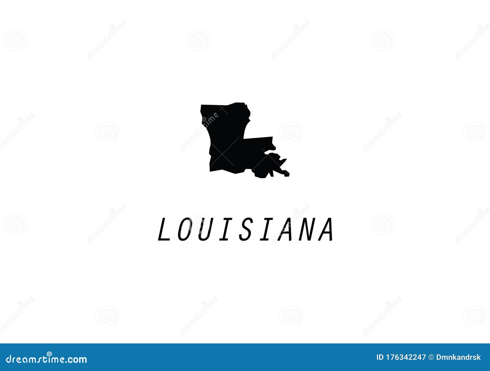 Louisiana Outline Map State Shape Usa America Borders Royalty Free