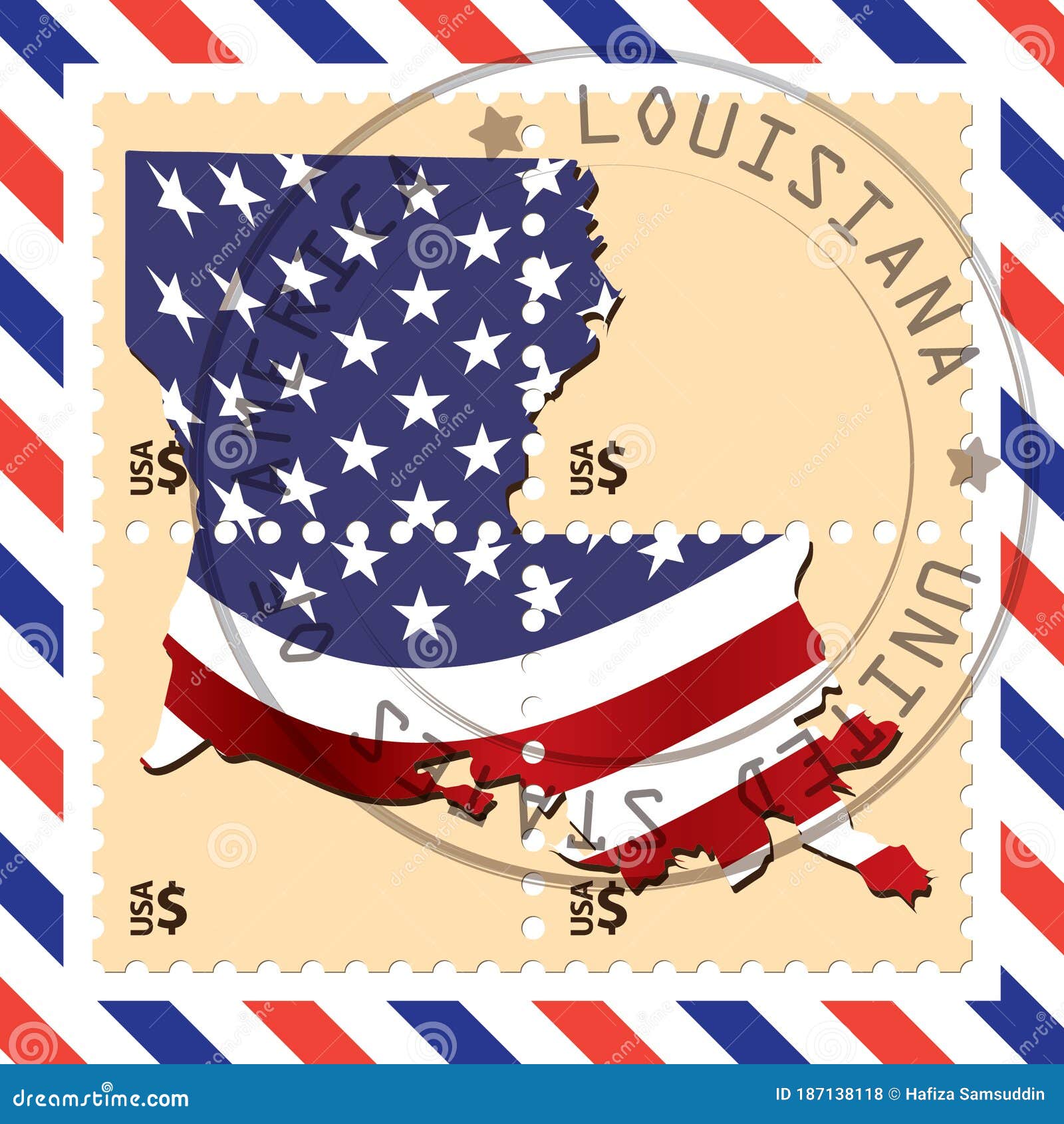 Louisiana Stamp. Vector Illustration Decorative Design Stock Vector ...