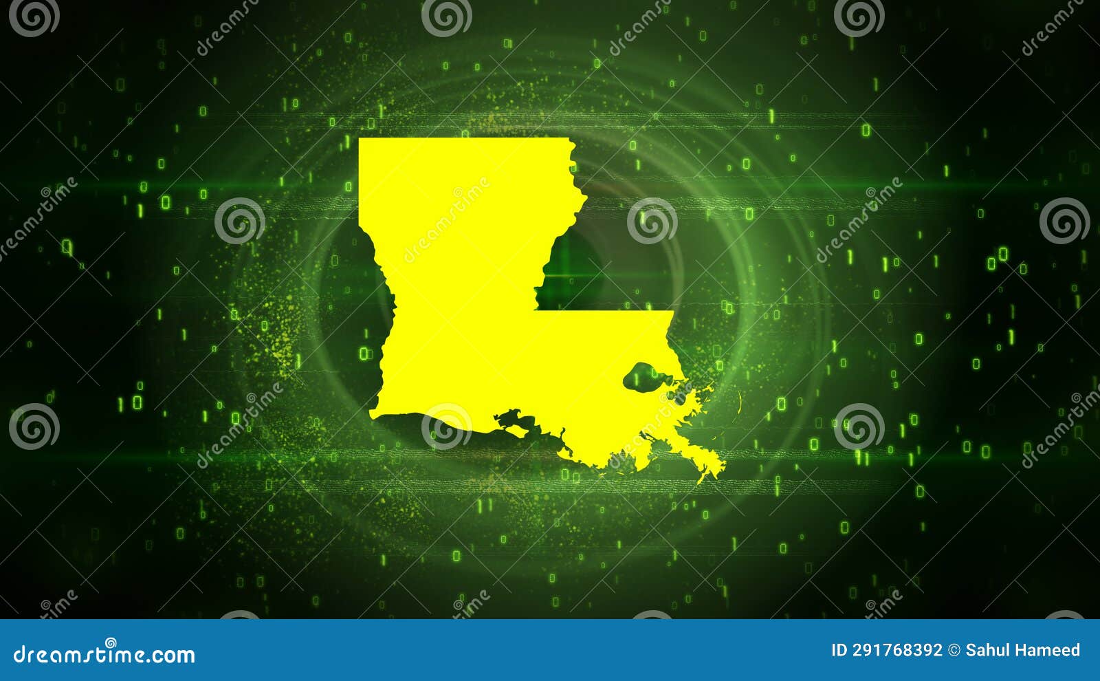 Louisiana State (USA) Map on Digital Background Stock Illustration ...