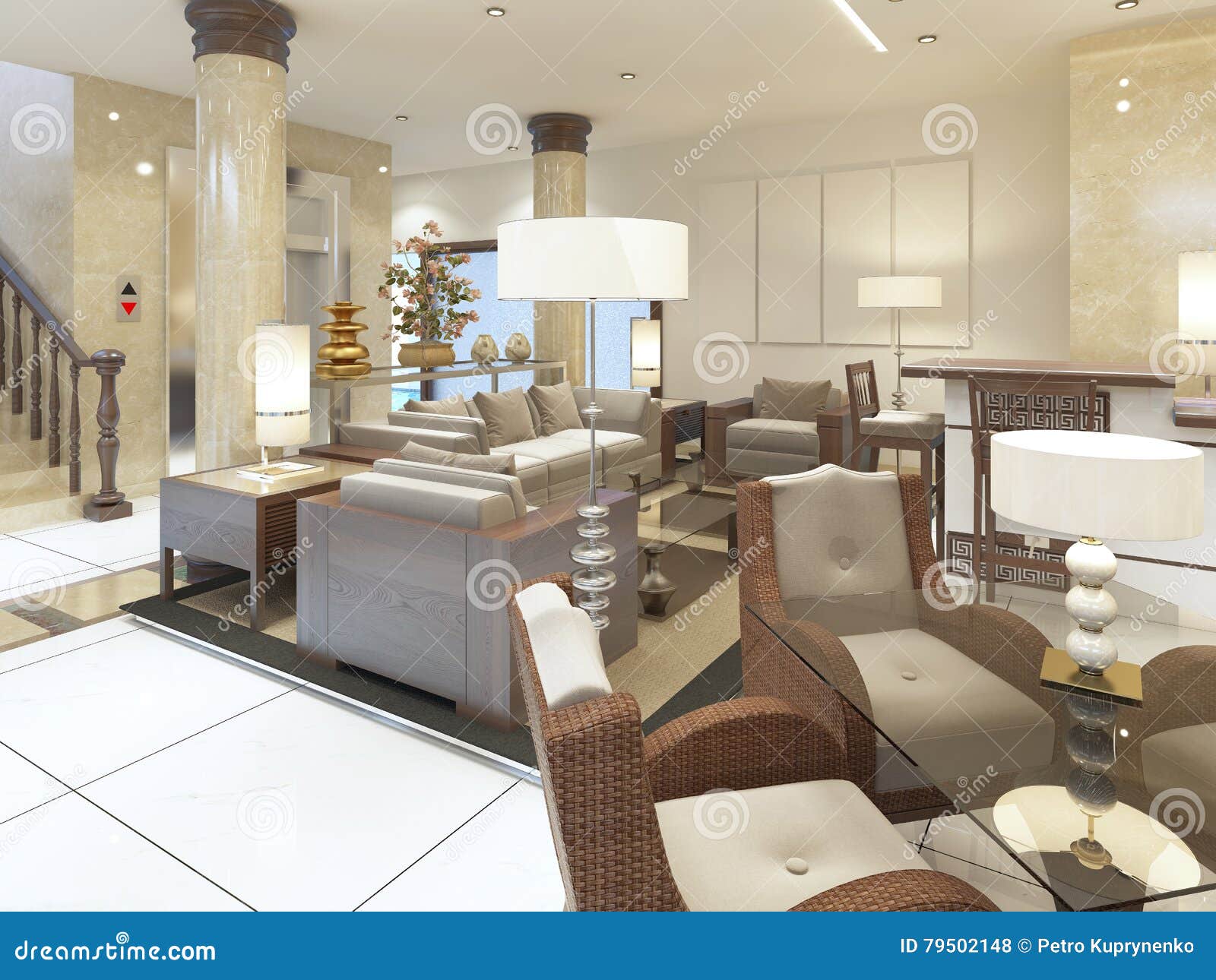 The Lounge Area in the Premises of the Spa Hotel. Stock Photo - Image ...