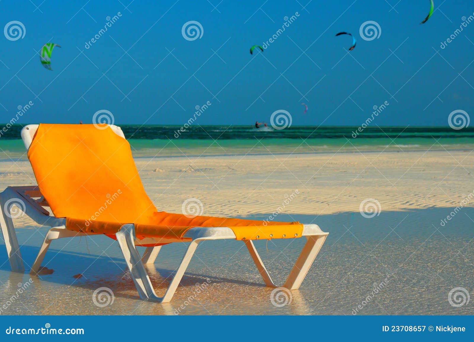 Lounge chair on beach stock image. Image of island, tourism - 23708657