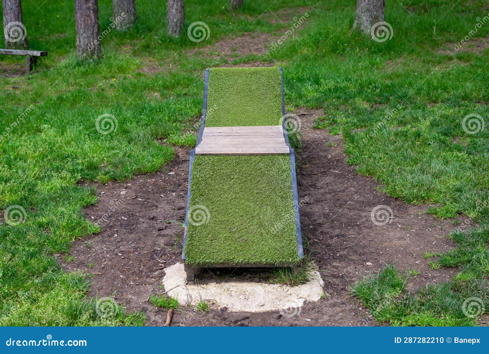 Lounge Chair in a Public Park Stock Photo - Image of sunny, forest ...