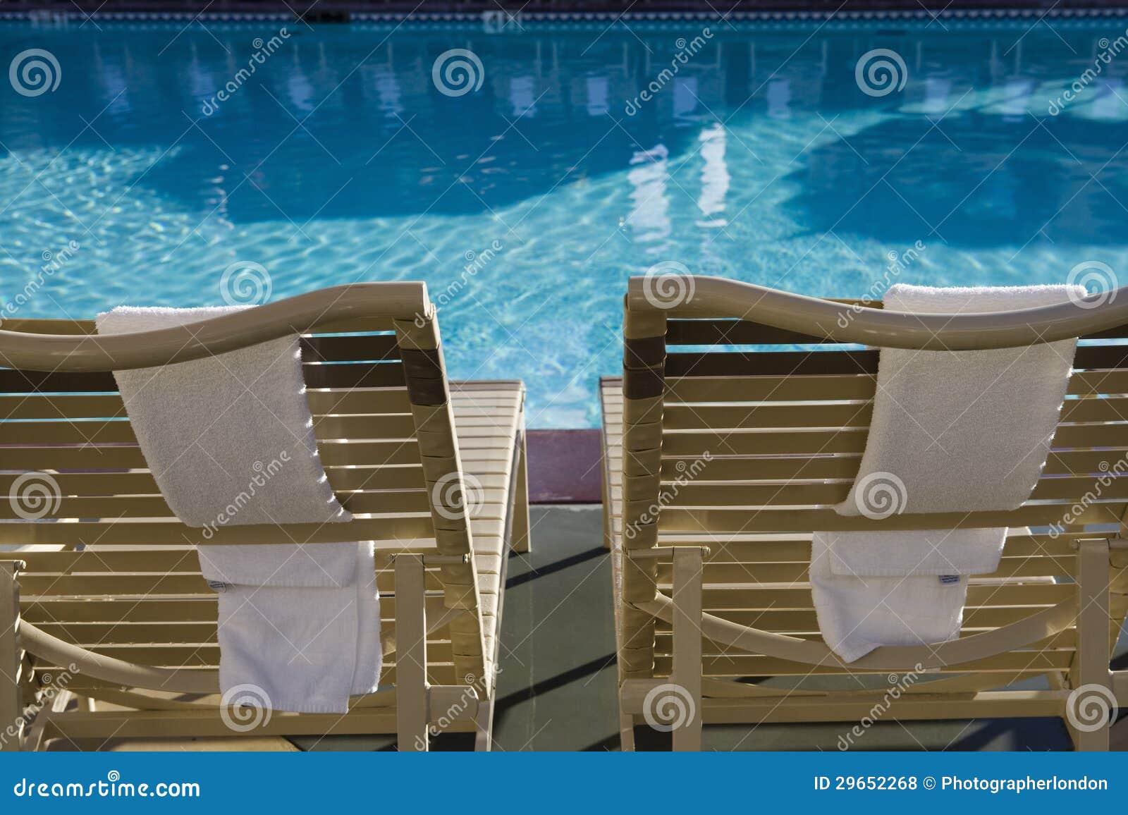 Lounge Chairs and Swimming Pool Stock Photo - Image of pool, afternoon ...
