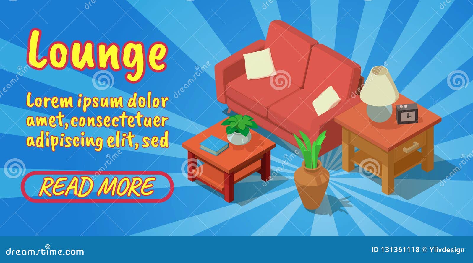 Lounge Concept Banner, Comics Isometric Style Stock Vector ...