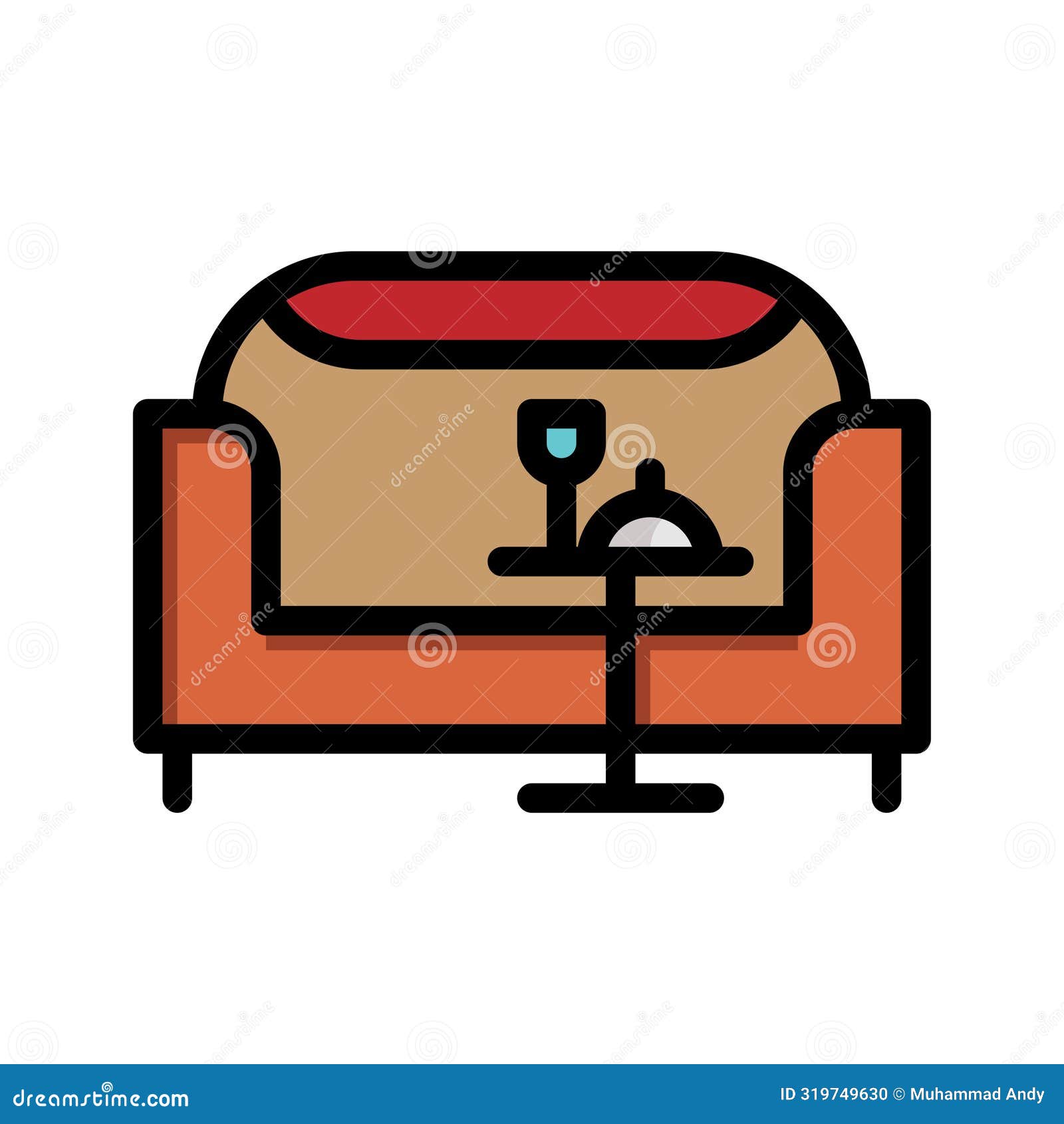 Lounge Flat Icon. Editable Hotel Dining Room Symbol. Vector ...