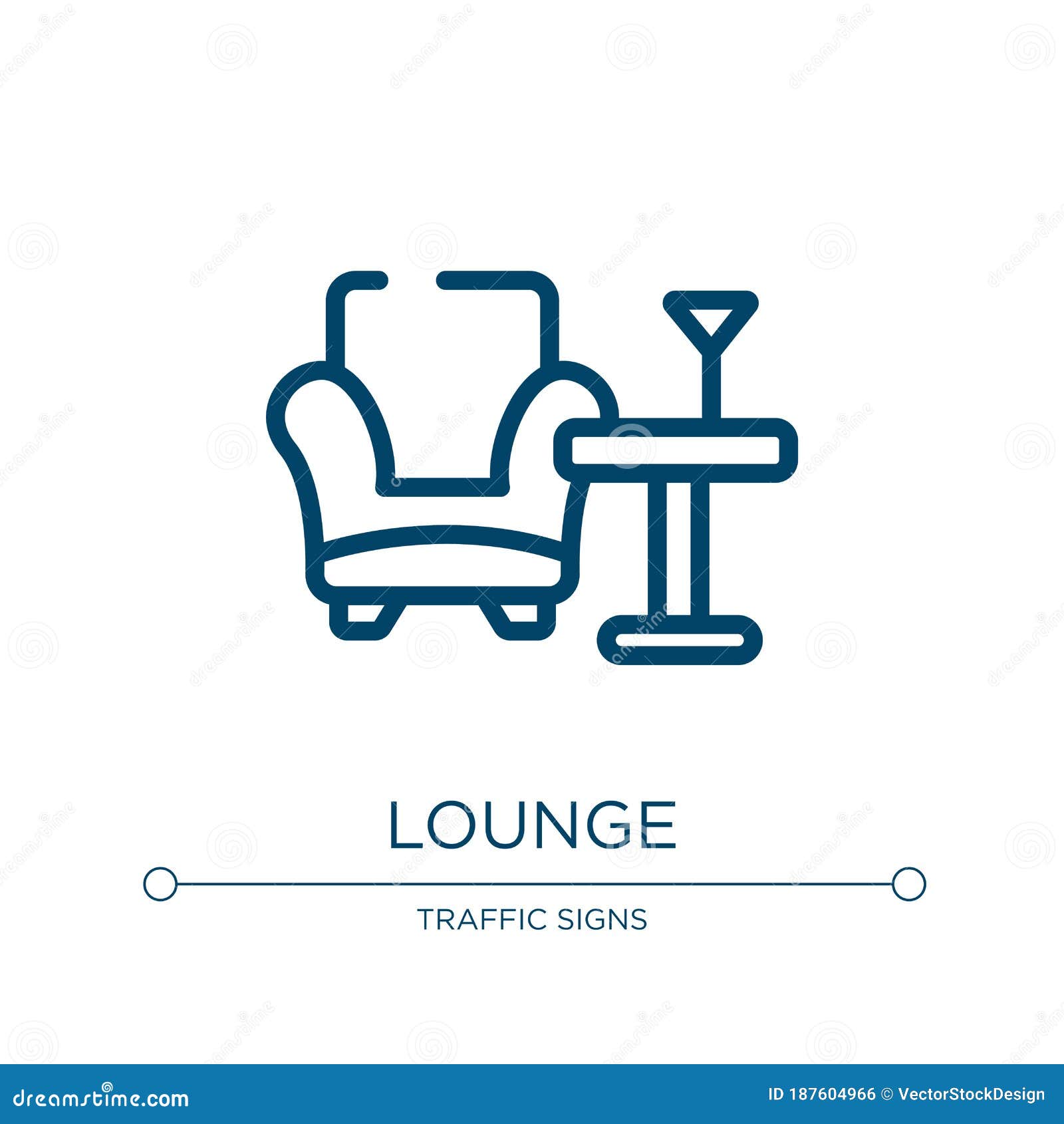 Lounge Icon. Linear Vector Illustration from Hotel Collection. Outline ...
