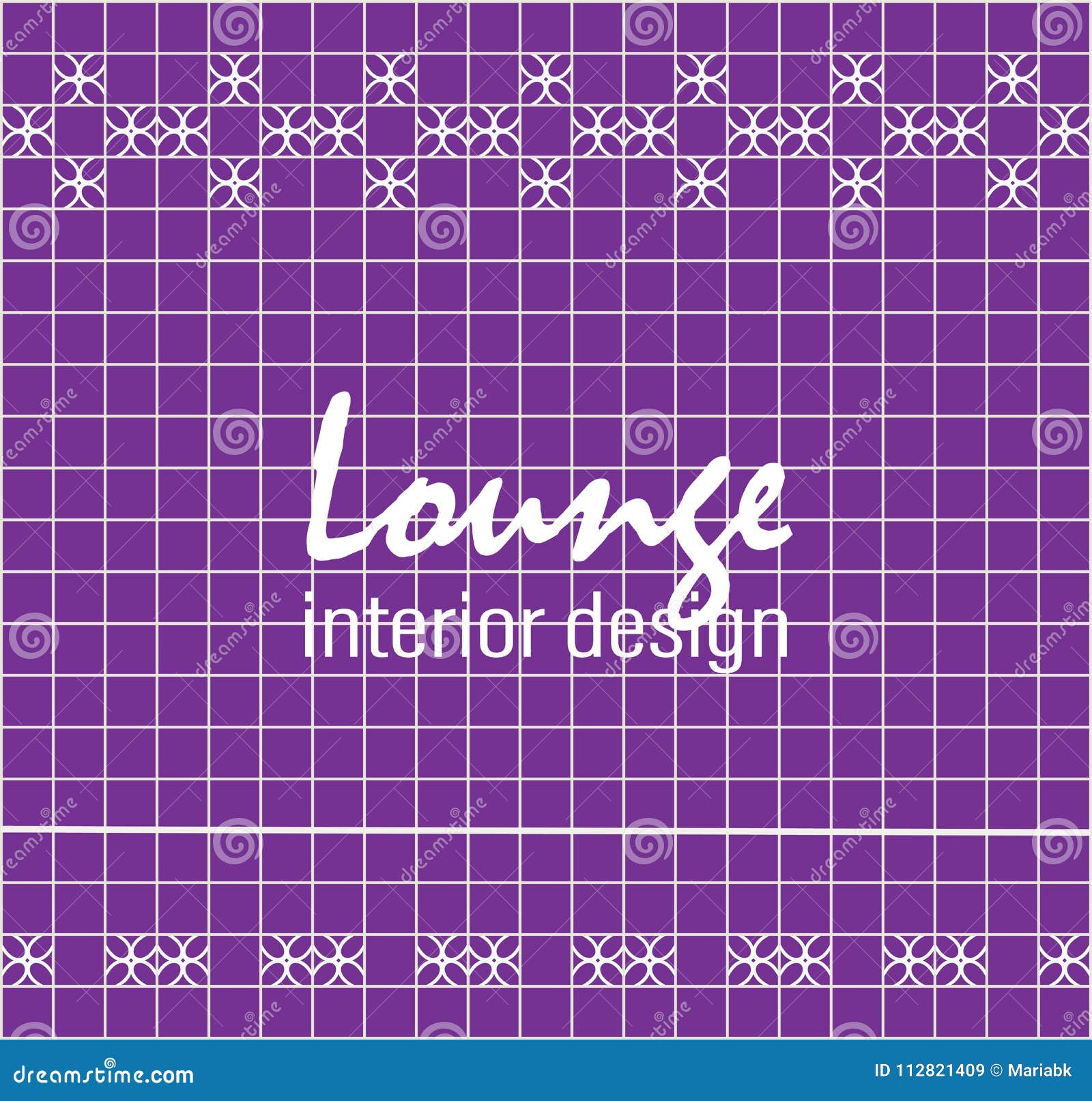 Lounge Interior Design. Text on Tile. Pink Square Tiles with Decor ...