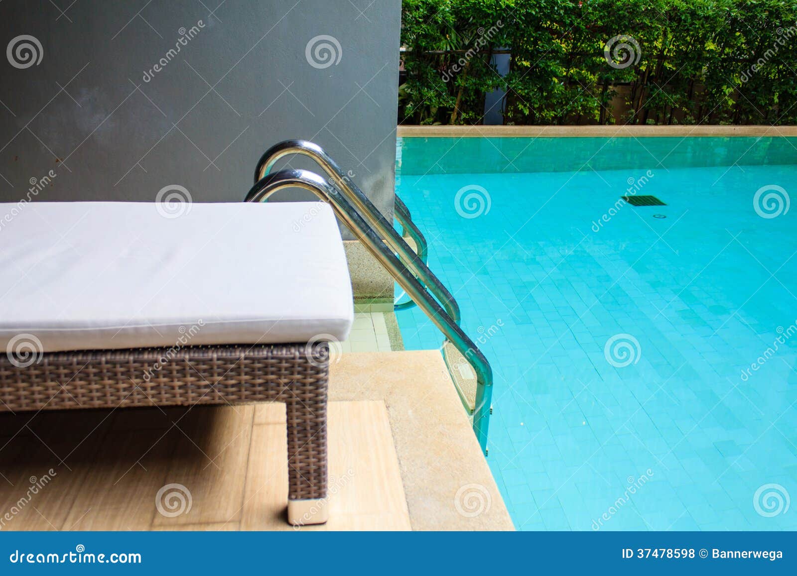Lounge Sunbed in Swimming Pool Stock Photo - Image of nature, paradise ...
