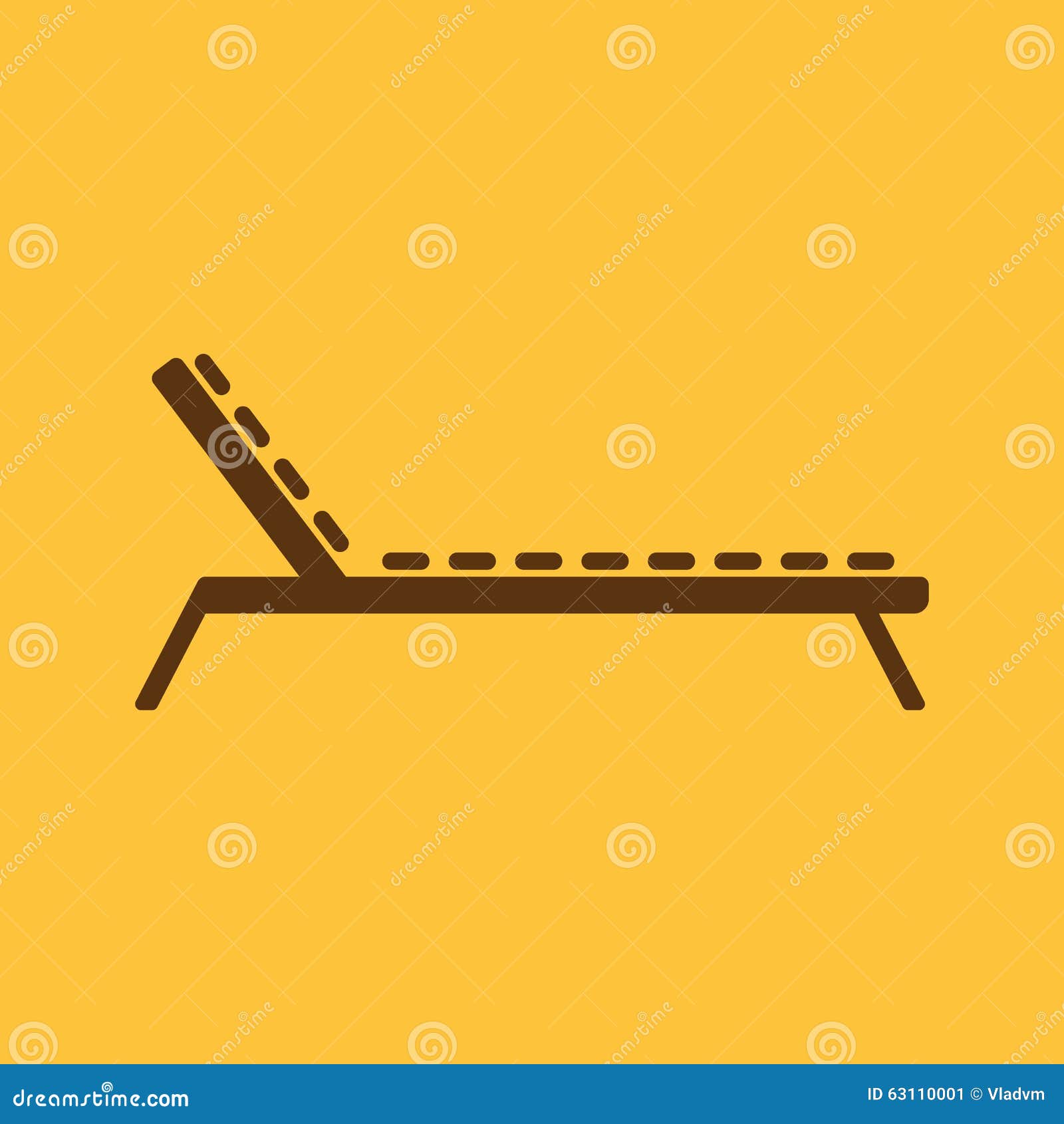 The Lounger Icon. Sunbed Symbol Stock Illustration - Illustration of ...