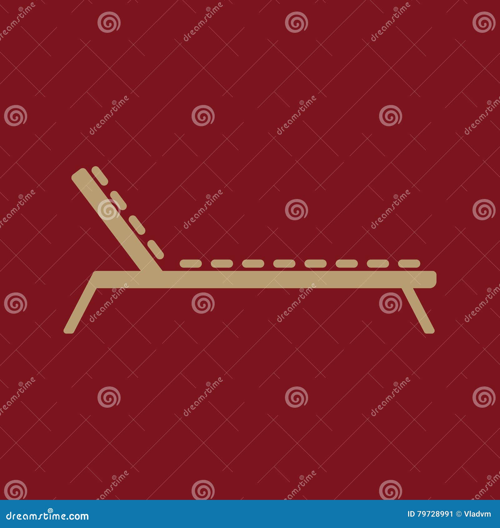The Lounger Icon. Sunbed Symbol Stock Vector - Illustration of ...
