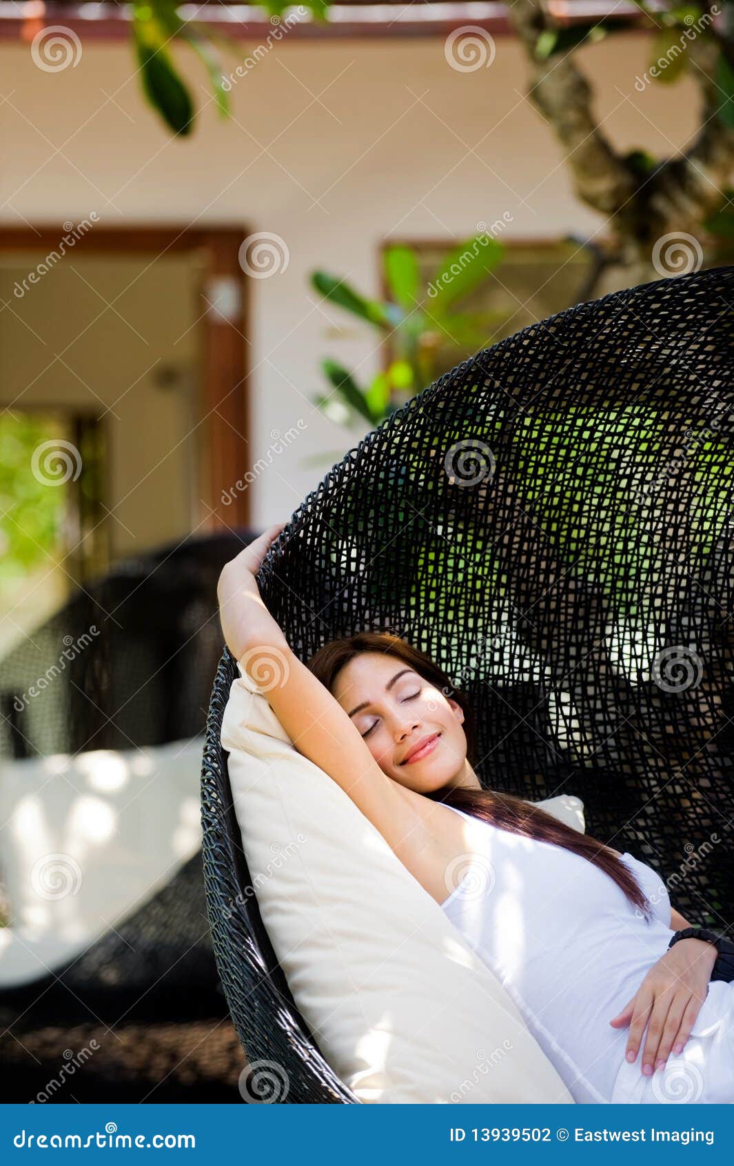 Lounging Outdoors stock photo. Image of person, luxury - 13939502
